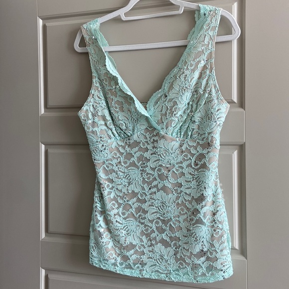 Boston Proper | Tops | Mint Green Boston Proper Lace Top | Poshmark